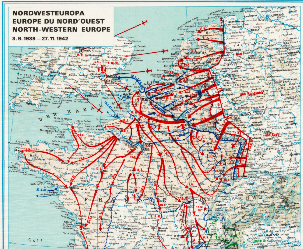 European Theater of Operations – 1939–1945 World War II Strategic Map