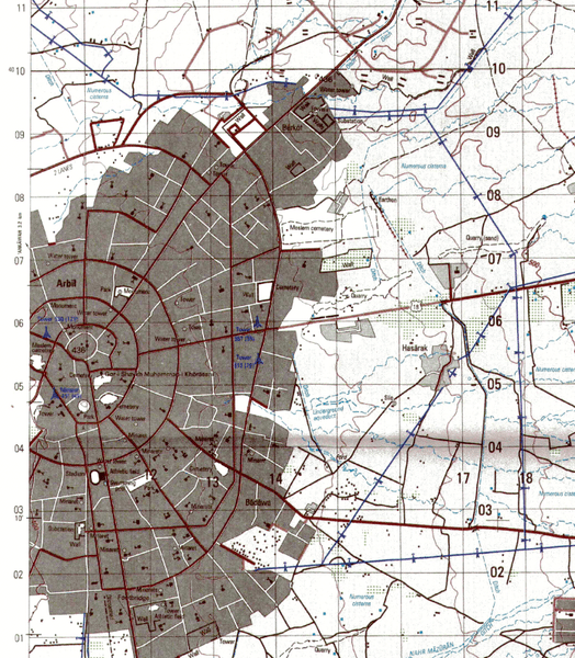 Arbil, Iraq Topographical Map – Battle Archives