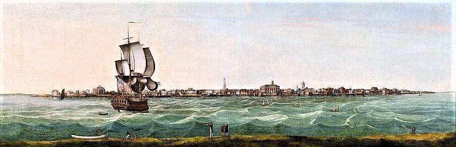 Charles Town, South Carolina Battle Map with Detailed Legend