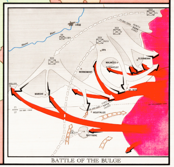 European Campaign Map of the First US Army – Battle Archives