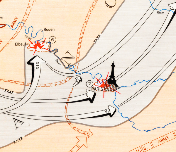 European Campaign Map of the First US Army – Battle Archives