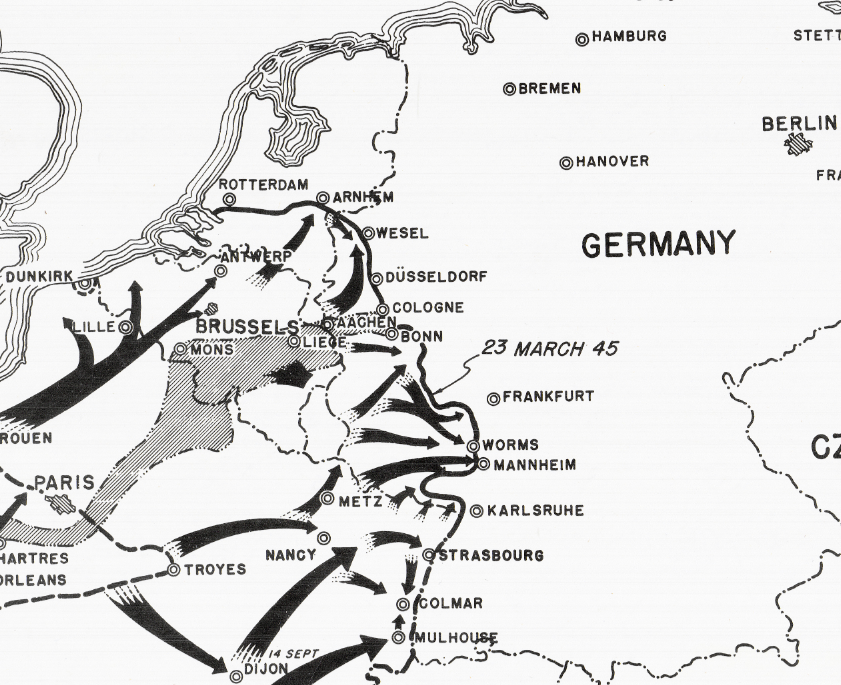 European Theater of Operations Map from 1944-1945 – Battle Archives