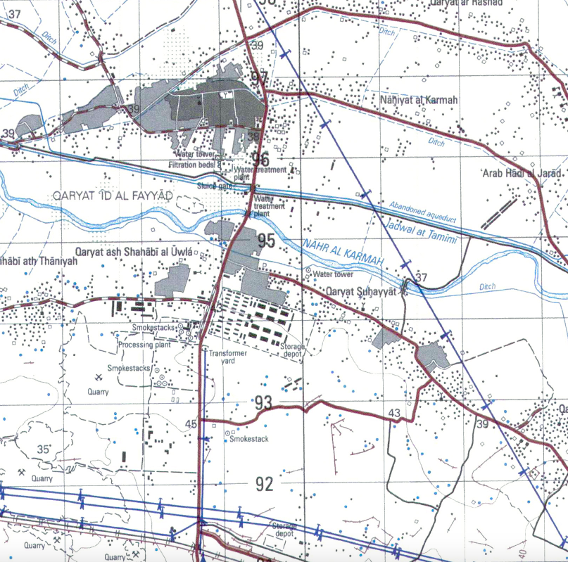 Fallujah, Iraq City Topographical Map