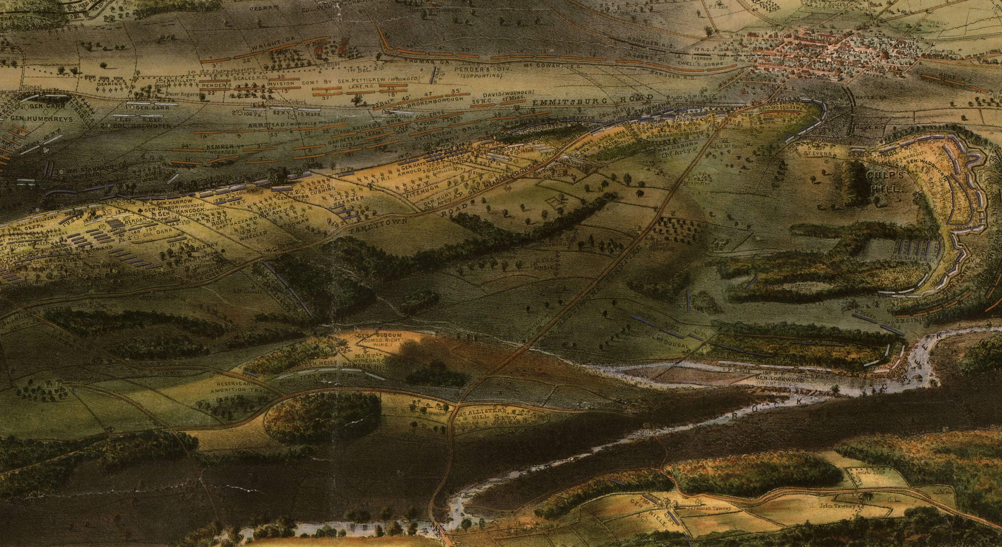 Gettysburg 1863 Birds Eye View Battle Map – Battle Archives