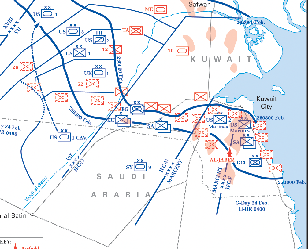 Gulf War 1991 Land Operations Battle Map – Battle Archives