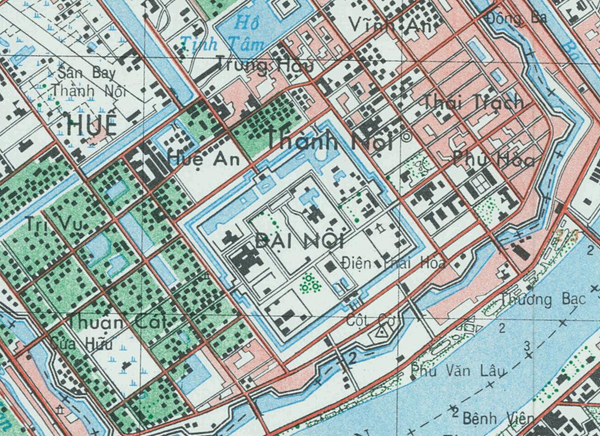 Hue City, Vietnam – 1968 Topographical Map – Battle Archives