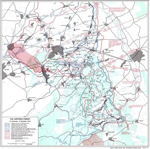 Hurtgen Forest Regimental Level Battle Map – Battle Archives