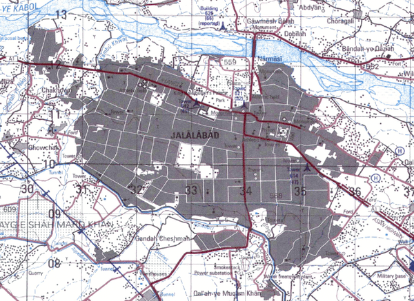 Jalalabad, Afghanistan 2010 City Topographical Map – Battle Archives