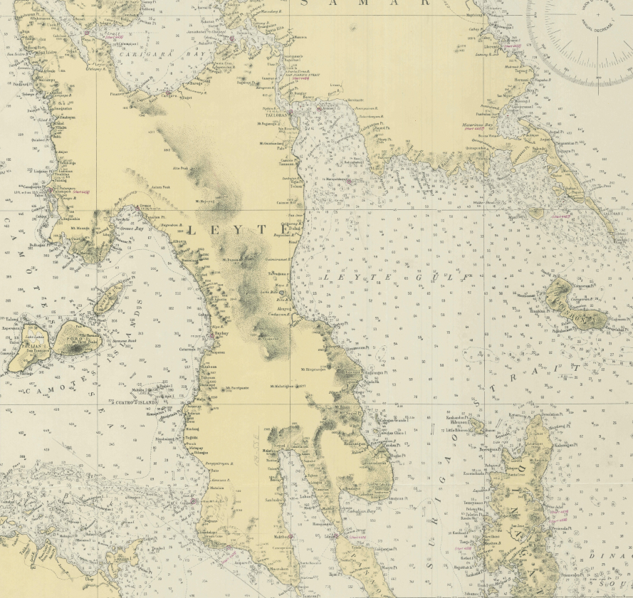 Leyte Gulf, Philippines 1941 USCG Map