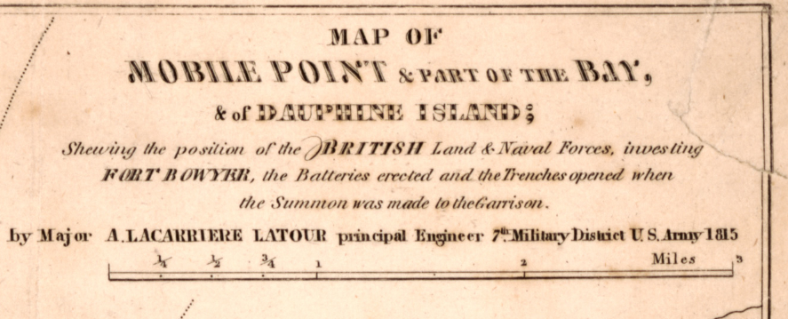 Mobile Point, Alabama (Fort Bowyer)1815 Battle Map