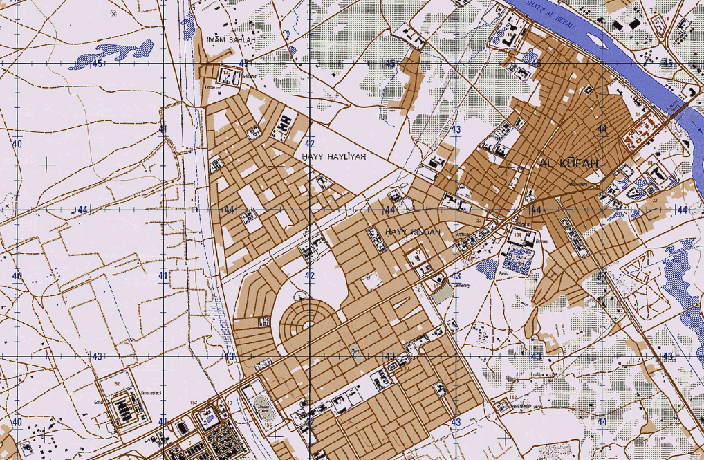 Najaf, Iraq City Topographical Map – Battle Archives