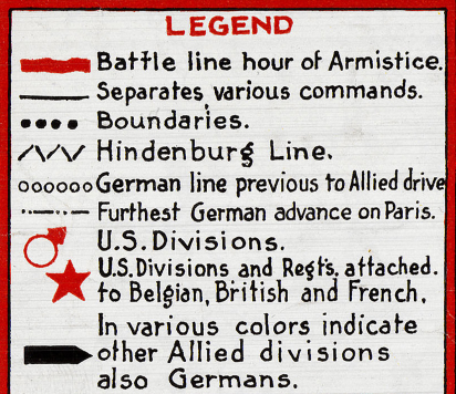 Order of Battle at Armistice Color Map