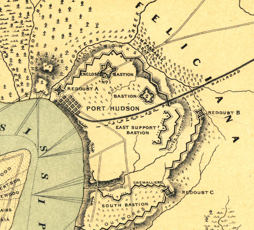 Port Hudson, Louisiana (Baton Rouge) 1863 Battle Map – Battle Archives