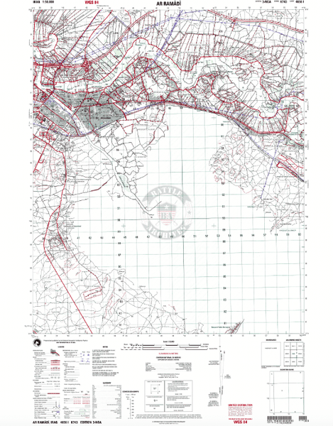 Ramadi, Iraq 2007 City Topographical Map – Battle Archives