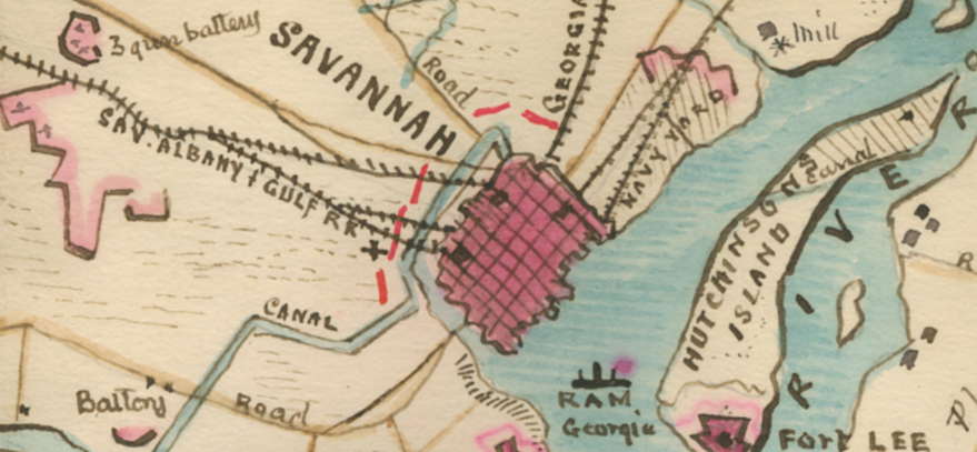 Savannah, Georgia 1864 Hand Drawn Battle Map – Battle Archives