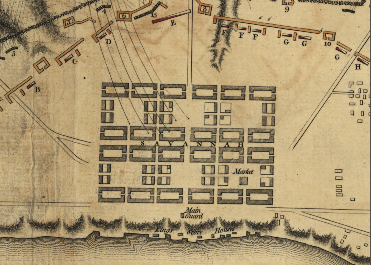 Savannah, Georgia British 1779 Battle Map – Battle Archives