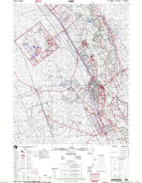 Tikrit, Iraq 2007 City Topographical Map – Battle Archives