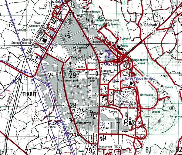 Tikrit, Iraq 2007 City Topographical Map – Battle Archives